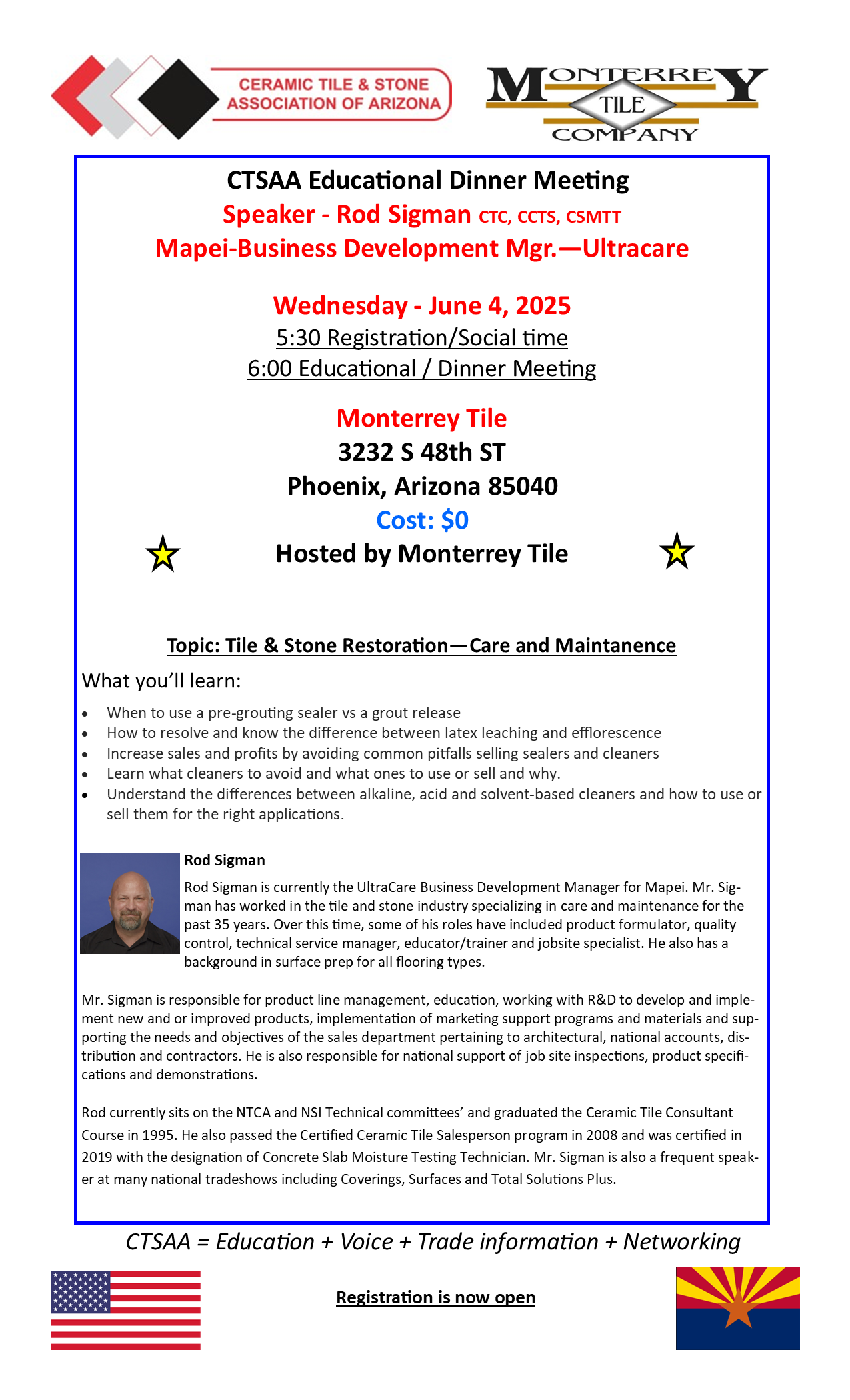 June 2025 Dinner Meeting - http://www.ctsaa.org